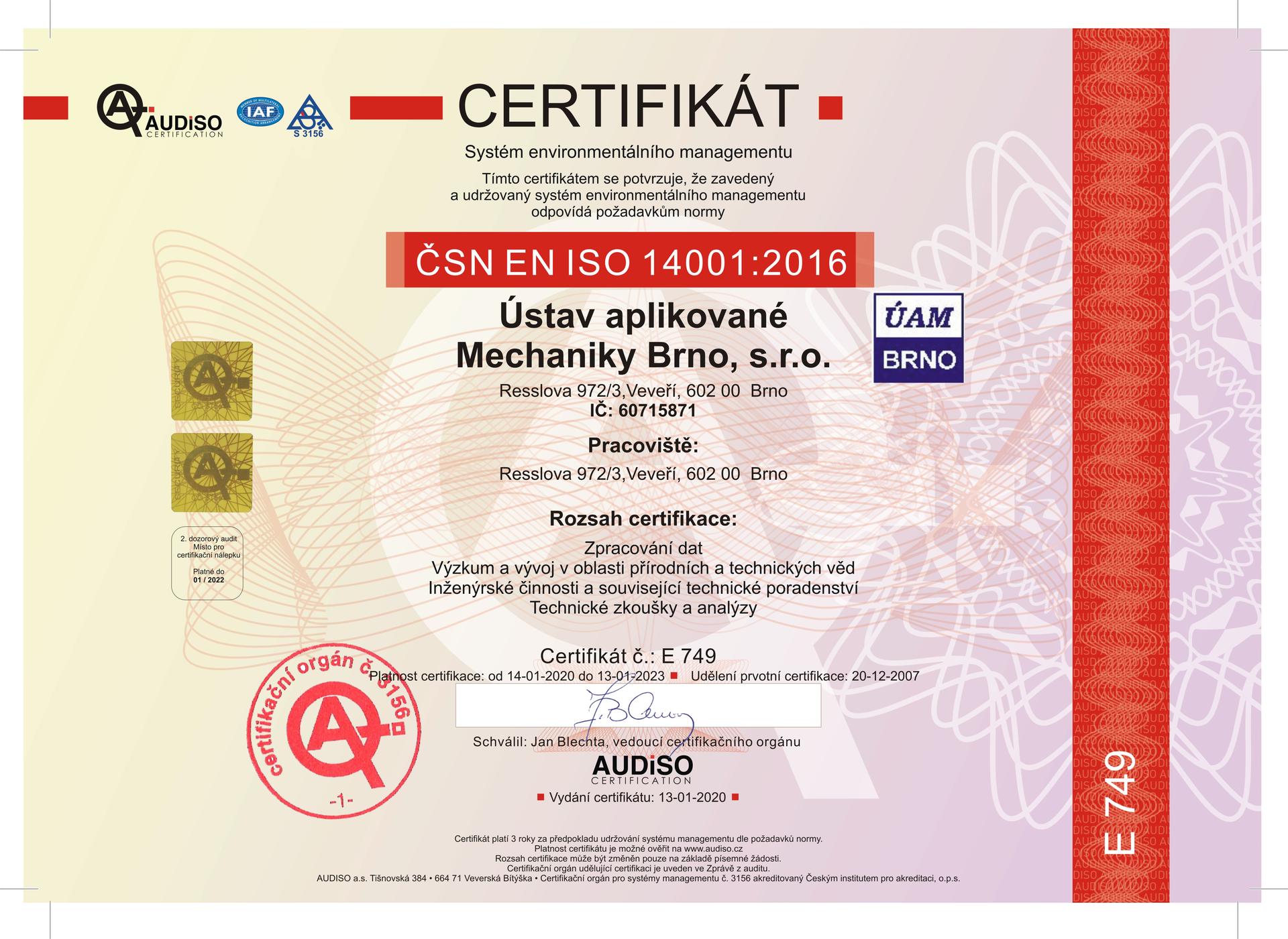 ÚAM Brno | Management kvality